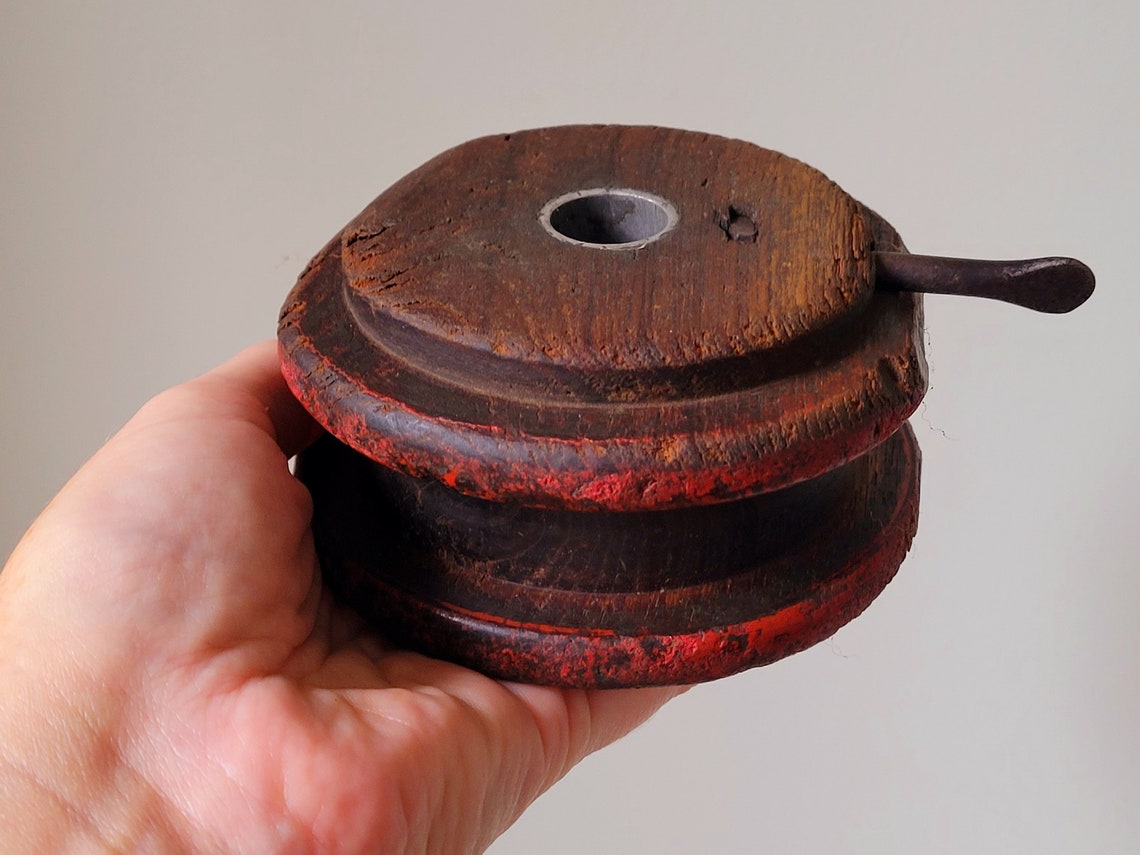 Rustic Large Flat Wooden Spool - Etsy