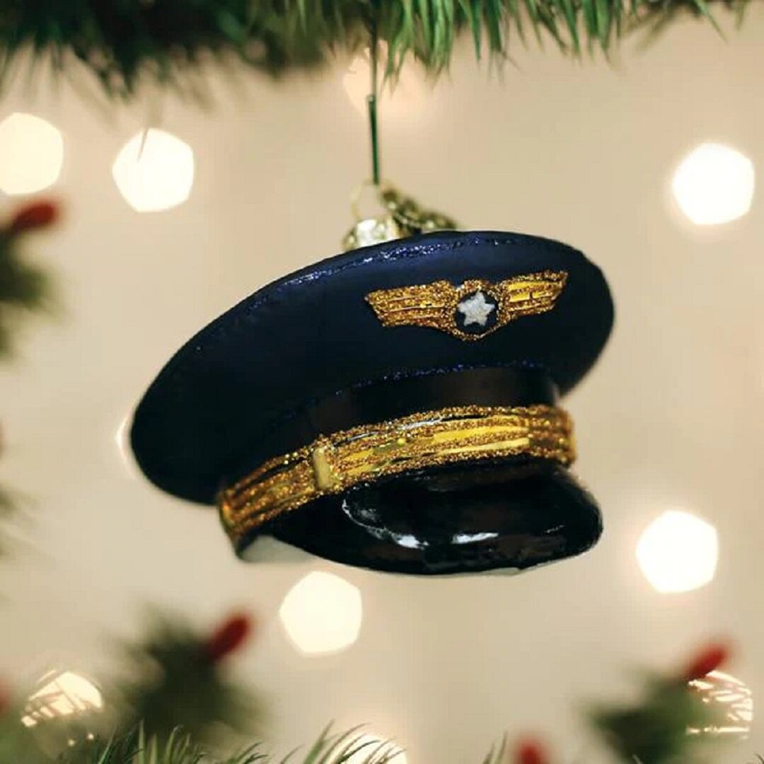 Old World Christmas Pilot's Cap Ornament - 32459 - Etsy