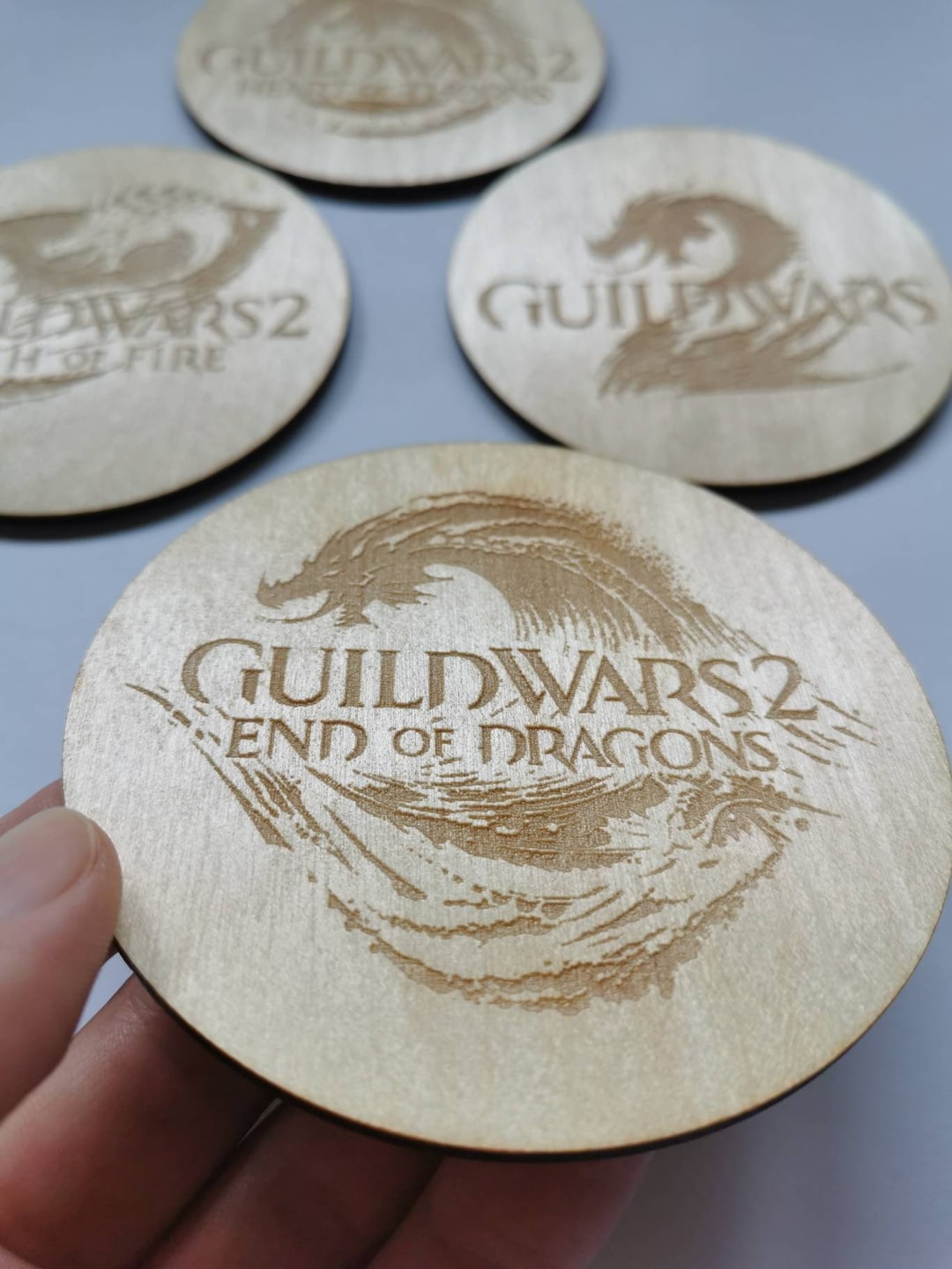 Guild Wars 2 Logo GW2 - a Set of 4 Coasters. High Quality Plywood ...