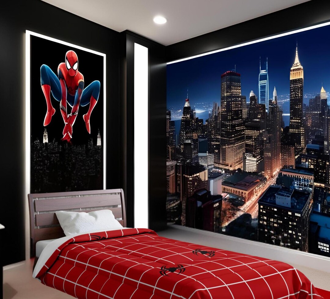 Spider Bedding, Super Hero Theme, Boy Bedroom Decor, Red Comforter ...