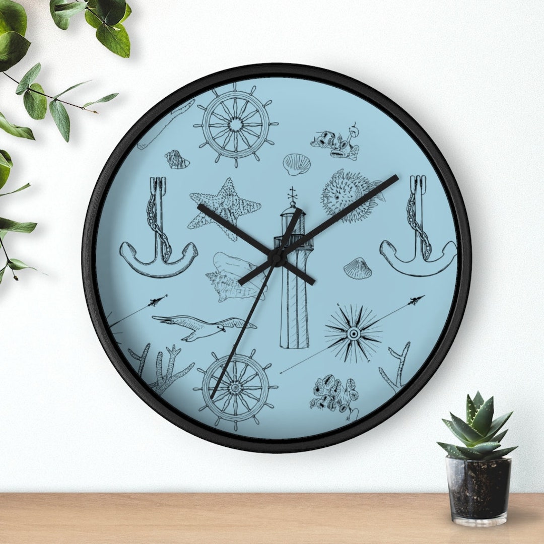 Nautical Wall Clock/ Nautical Clock/ Boating Clock/ Nautical Gift ...