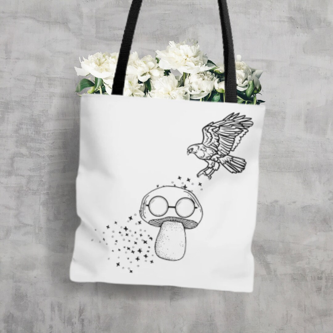 Wizard Tote Bag/ Potter Inspiration Tote Bag/ Owl Tote Bag/ Wizard Gift ...