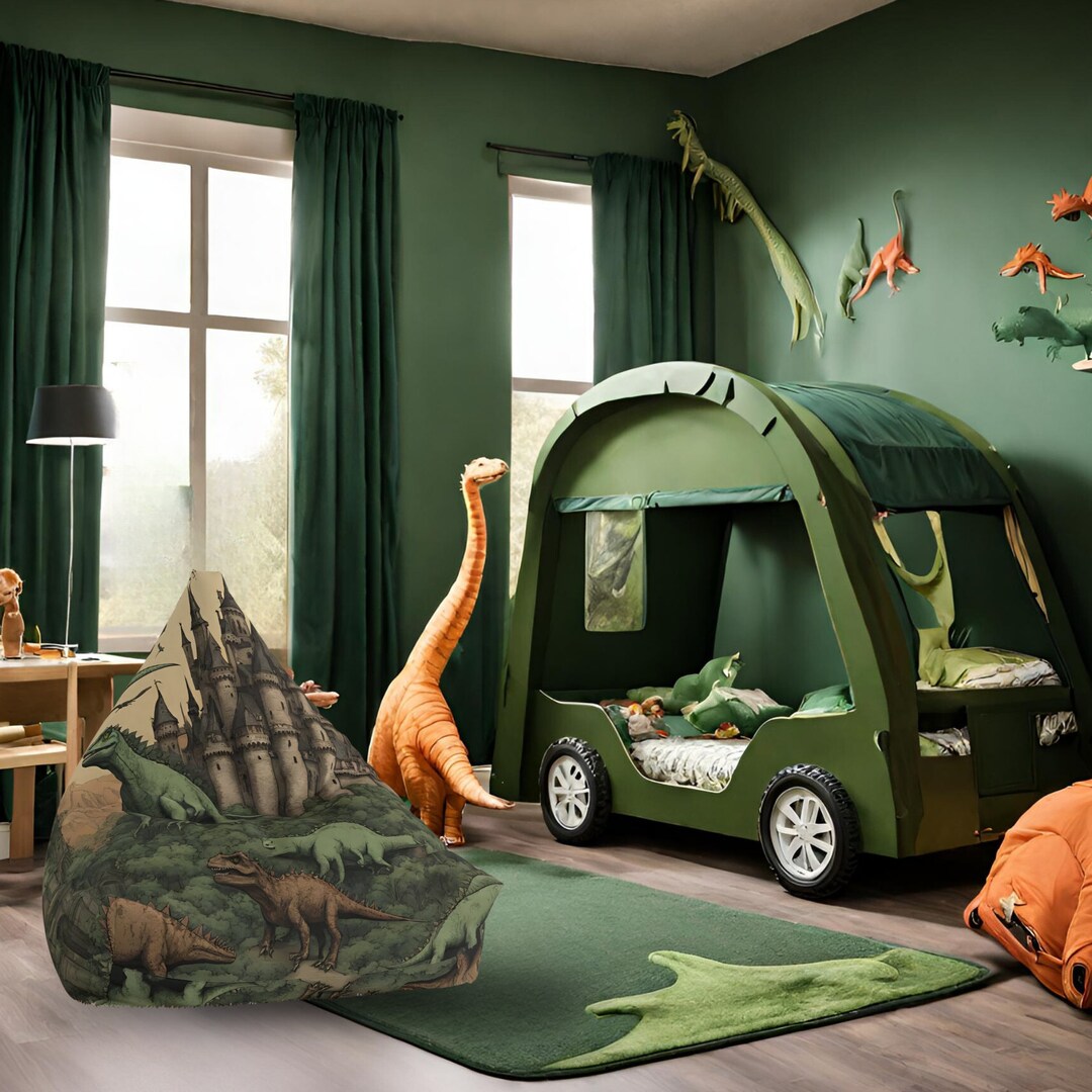 Dinosaur Bean Bag Chair Cover, Dinosaur Decor, Dinosaur Room Decor ...