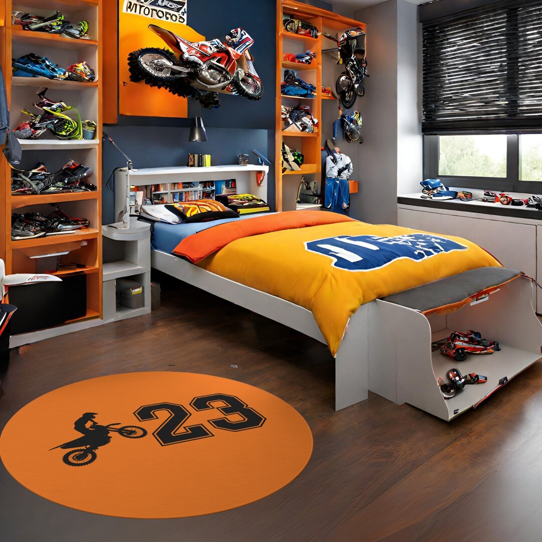 Motocross Rug, Motocross Theme, Dirtbike Bedding, Boy Crib Bedding ...