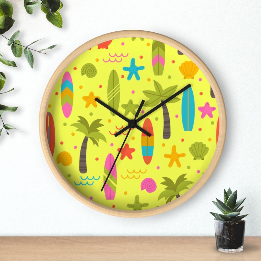 Beach Wall Clock/ Beach Clock/ Beach Vibes Gift/ Surf Clock/ Surfer ...