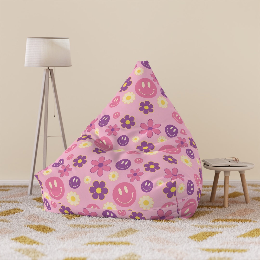 Retro Bean Bag Chair Cover, Floral Bean Bag Chair Cover, Retro Decor ...