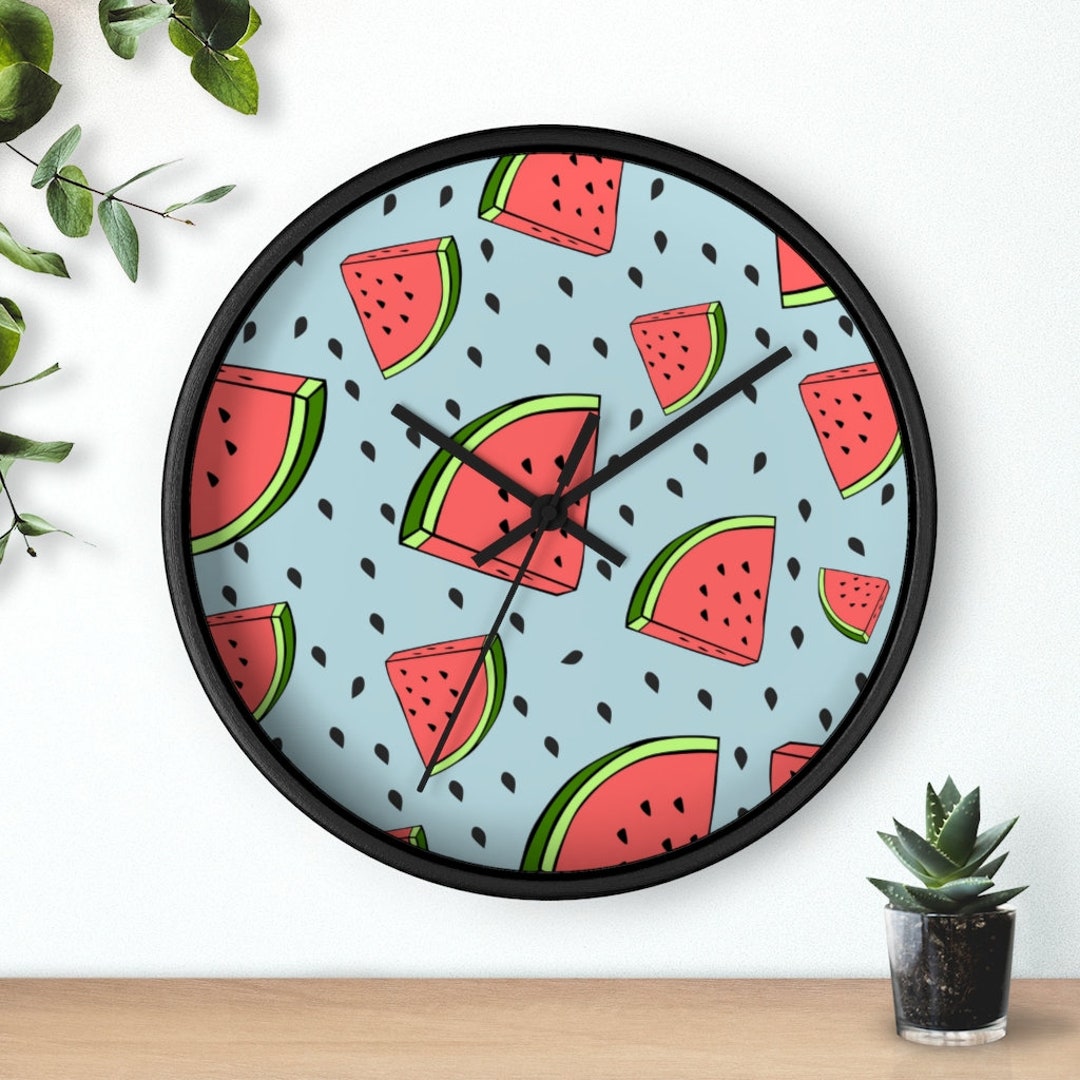 Watermelon Wall Clock/ Watermelon Clock/ Fruit Clock/ Watermon Gift ...