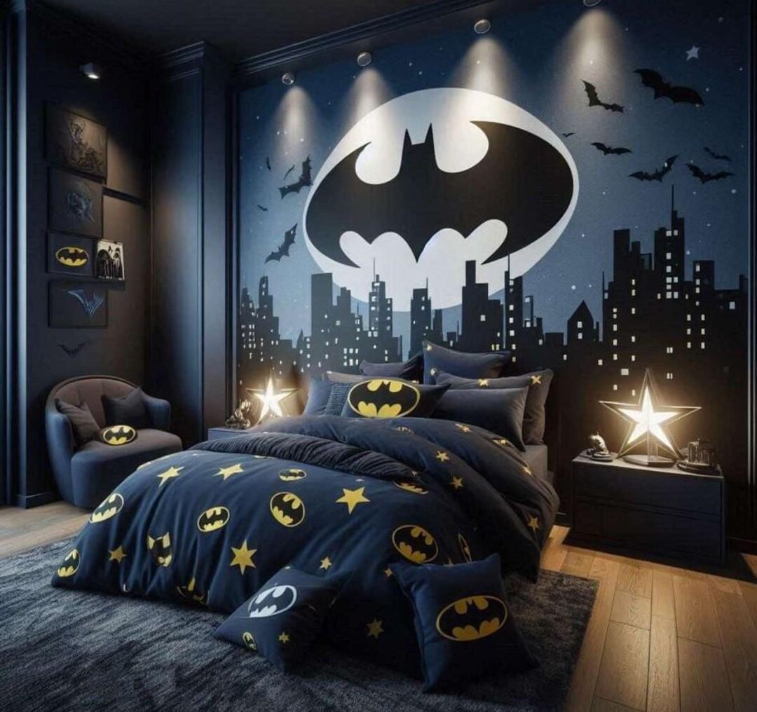 Super Hero Comforter, Bat Bedding, Bat, Batman Theme Bedroom, Kids ...