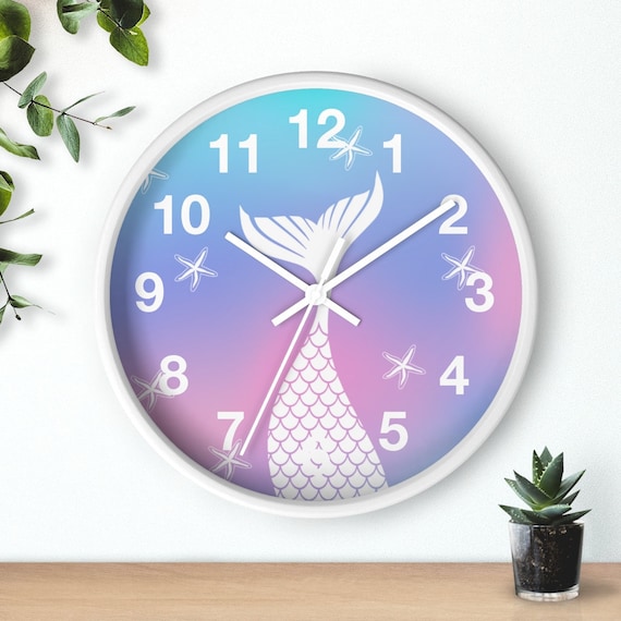 Mermaid Wall Clock/ Mermaid Clock/ Mermaid Lover Gift/ Mermaid - Etsy