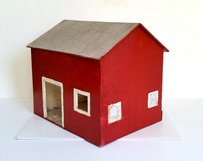 Vintage Toy Barn . Large Antique Wood Barn . Handmade Folk Art . Home ...