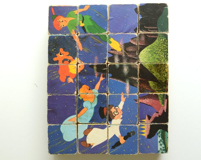 Vintage Disney Block Puzzle . Antique Wood Blocks . Wood Puzzles . Six ...