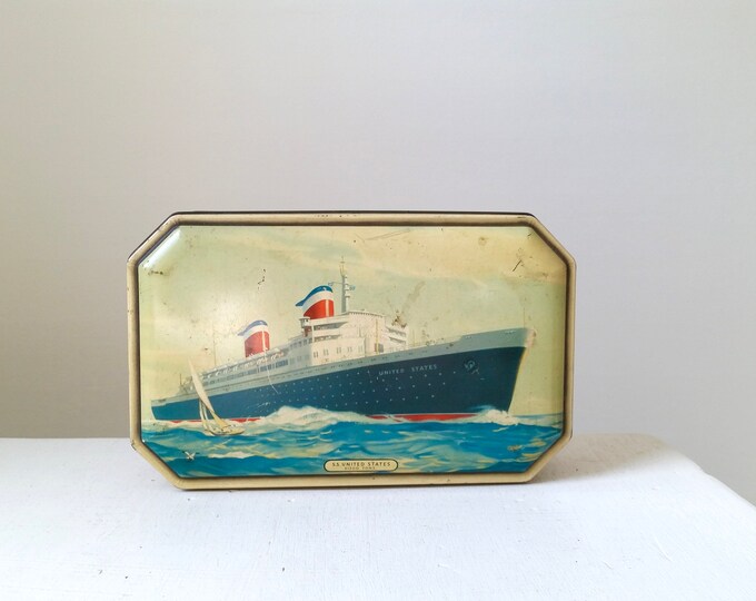 Vintage Bensons Candy Tin . SS United States Collectible Tin . Antique ...
