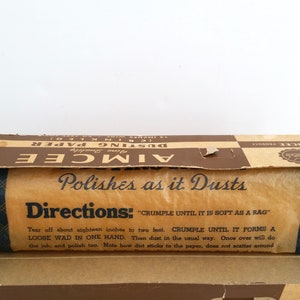 Vintage Aimcee Dusting Paper . Roll of Antique Dusting Paper . Aimcee ...