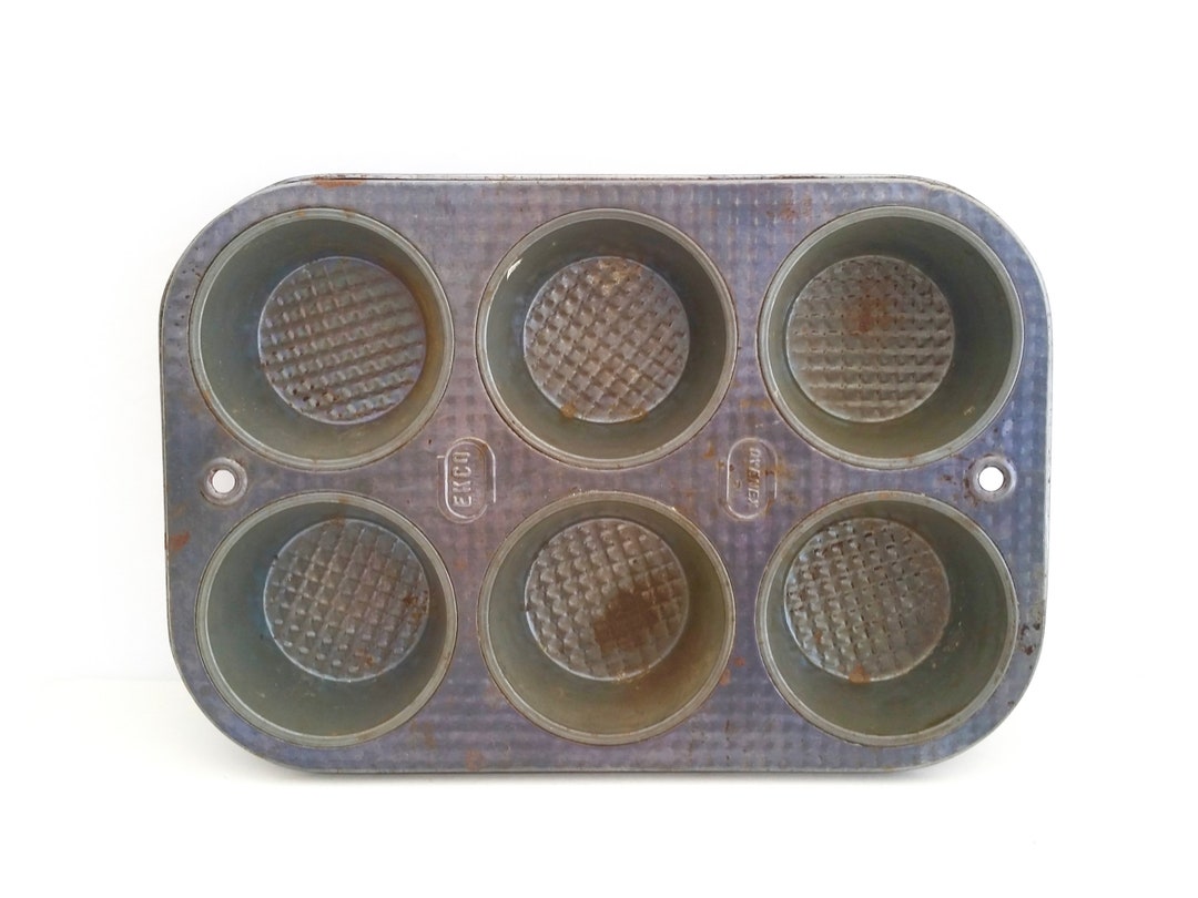 Antique Muffin Pan . Vintage Ovenex Bakeware . Ecko Cupcake Pan . Small ...