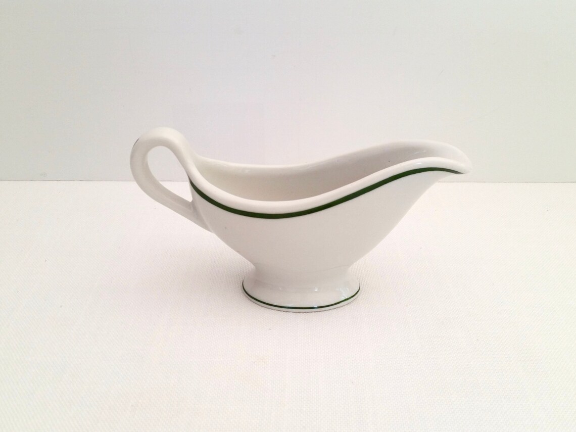 Antique Gravy Boat . White and Green Gravy Pitcher . Vintage - Etsy