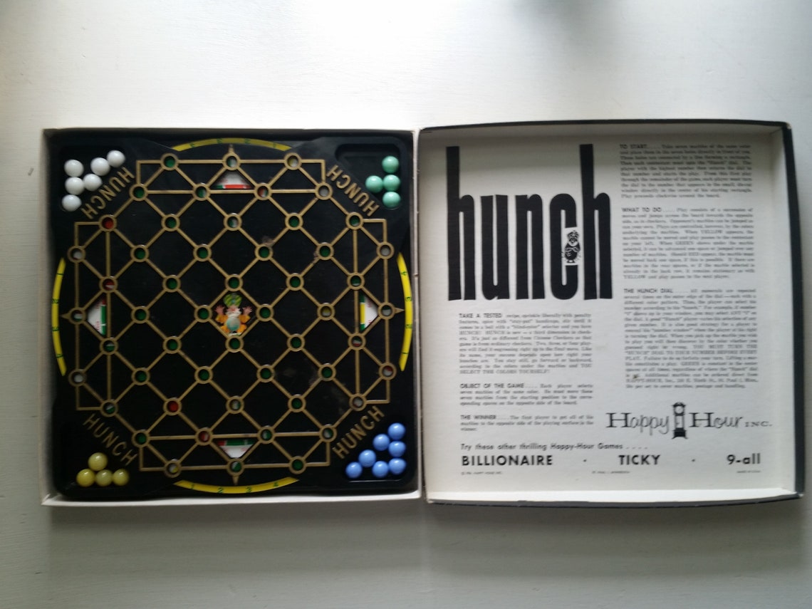 Antique Hunch Board Game . Rare Vintage Hunch Game . Mid - Etsy