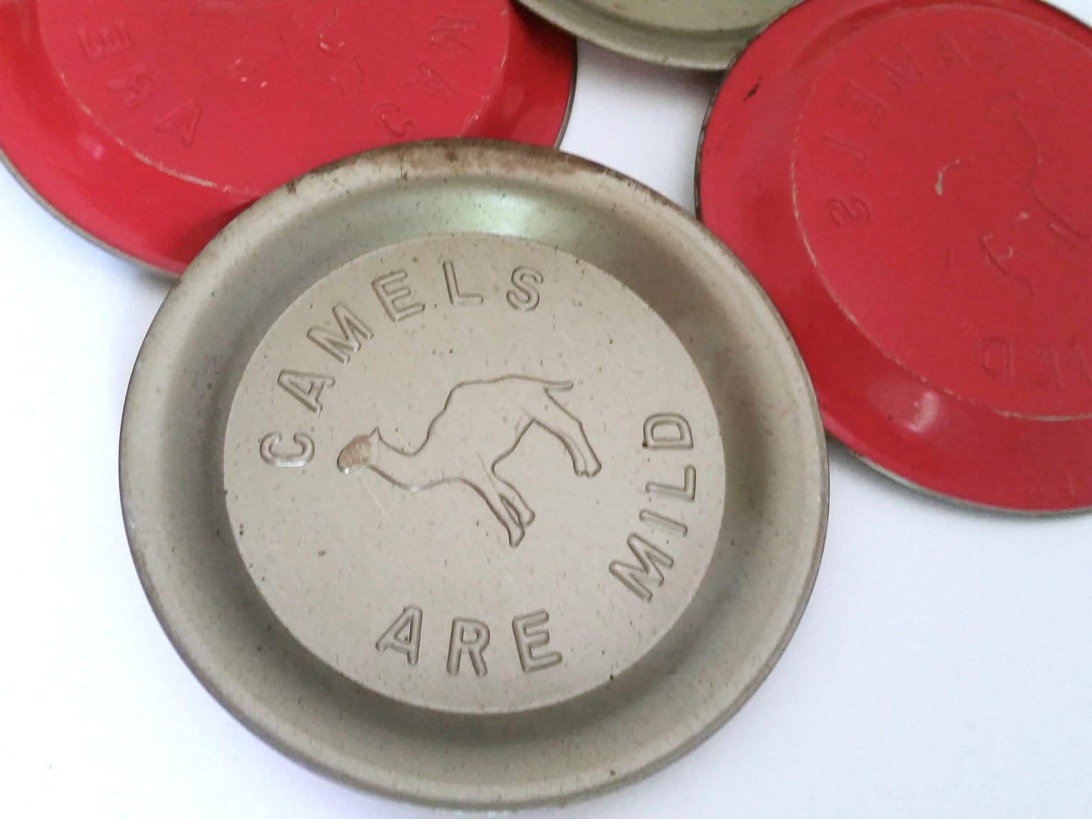 Six Vintage Camel Cigarette Coasters . Set of Six Metal Camel - Etsy