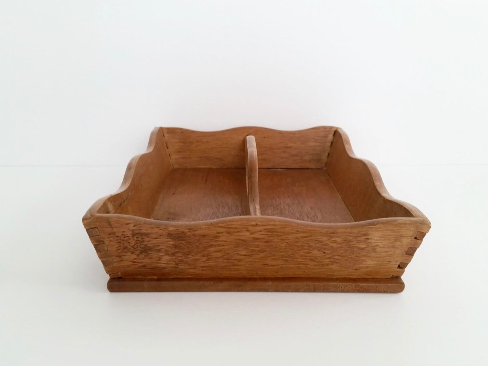 Antique Divided Wooden Box . Vintage Wood Caddy . Handled Box - Etsy