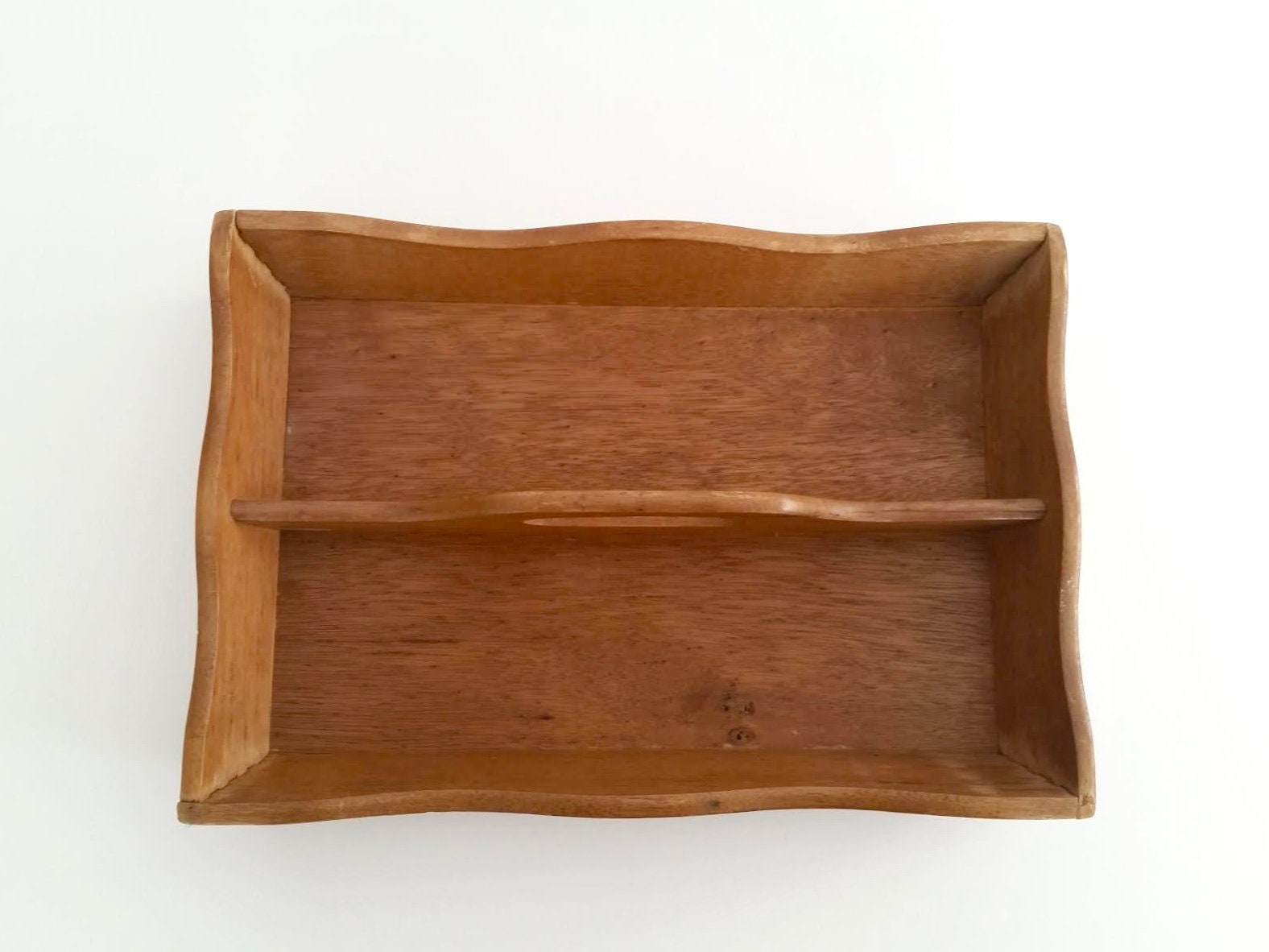 Antique Divided Wooden Box . Vintage Wood Caddy . Handled Box - Etsy