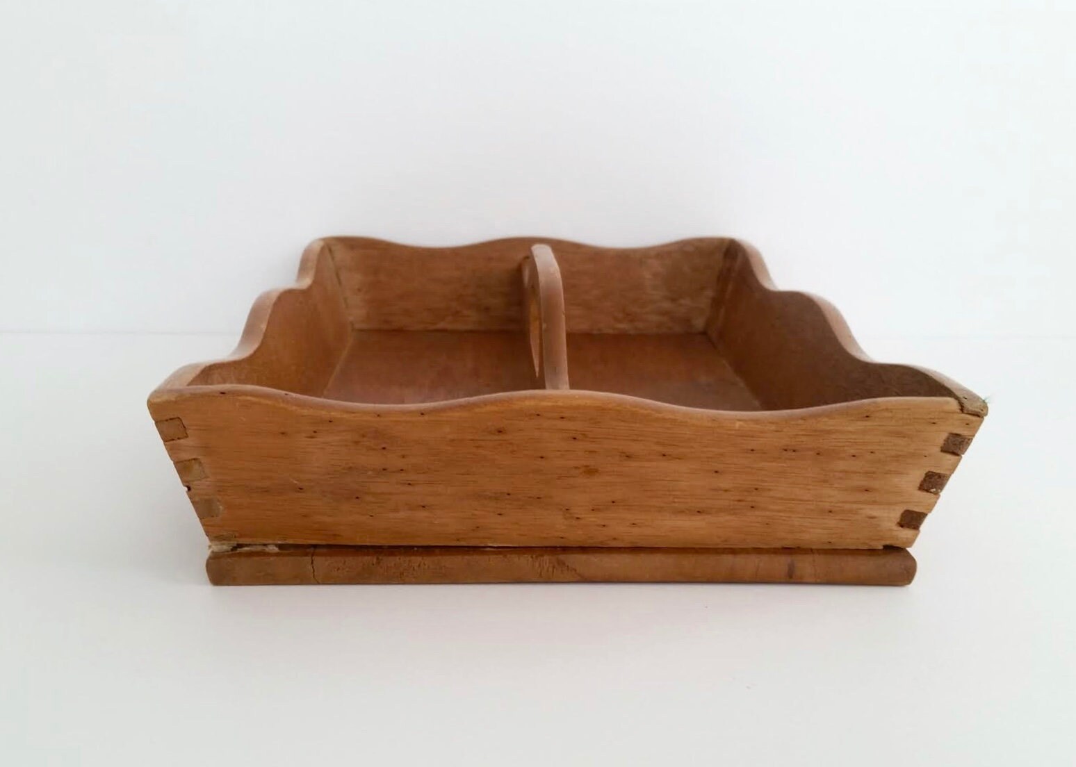 Antique Divided Wooden Box . Vintage Wood Caddy . Handled Box - Etsy