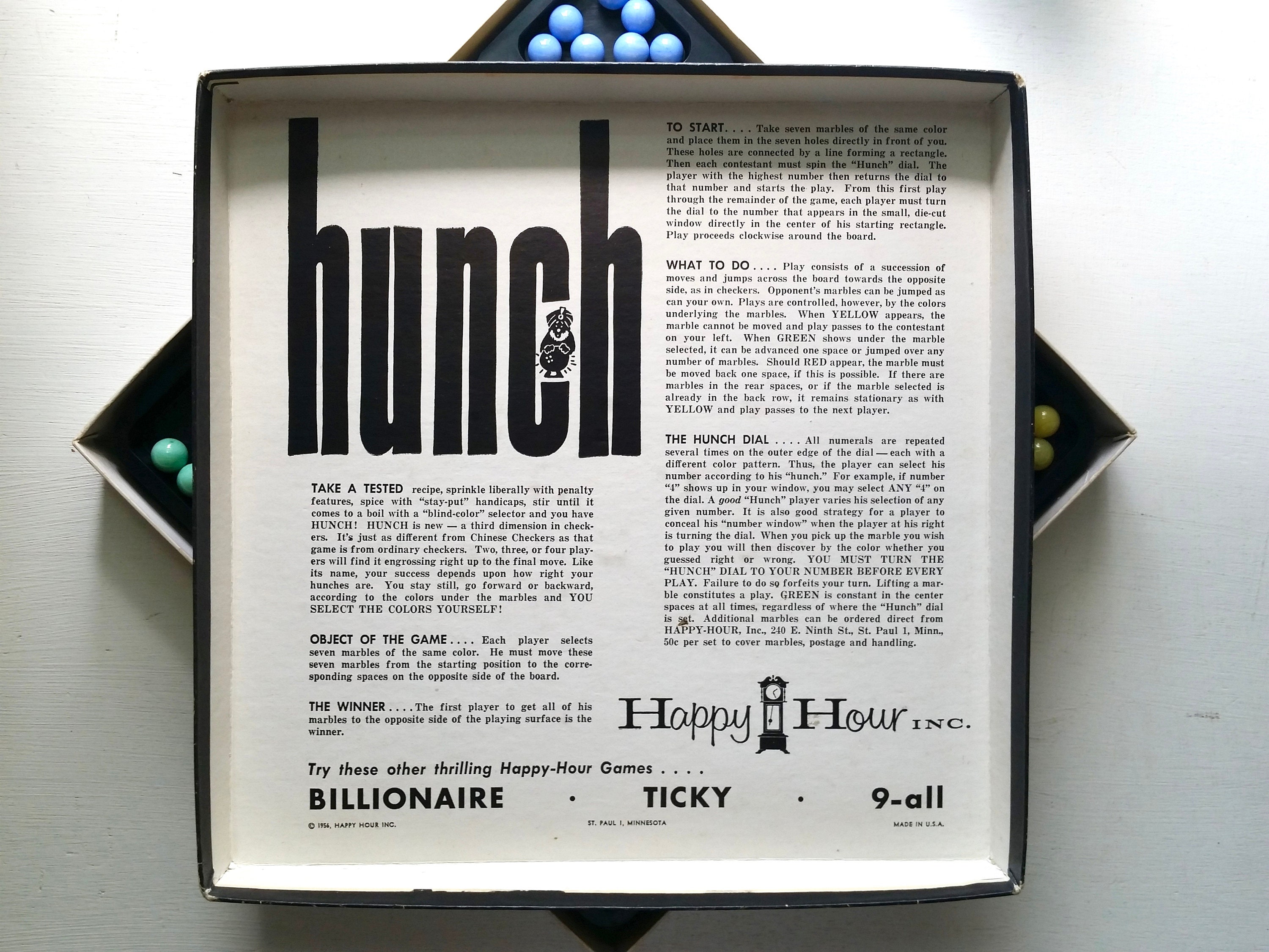 Antique Hunch Board Game . Rare Vintage Hunch Game . Mid - Etsy