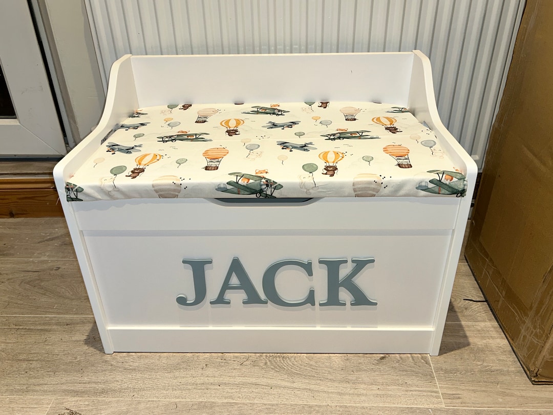 Personalised Toy Box, Cushion Top, Named Box - Etsy UK