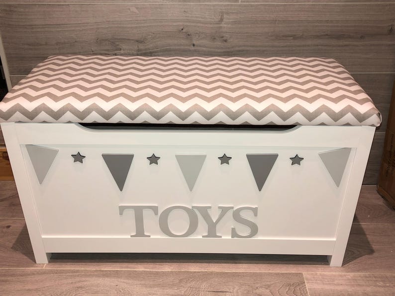 OUT OF STOCK Personalised Toy Box, Soft Close Hinge, Cushion Seat, 1st ...