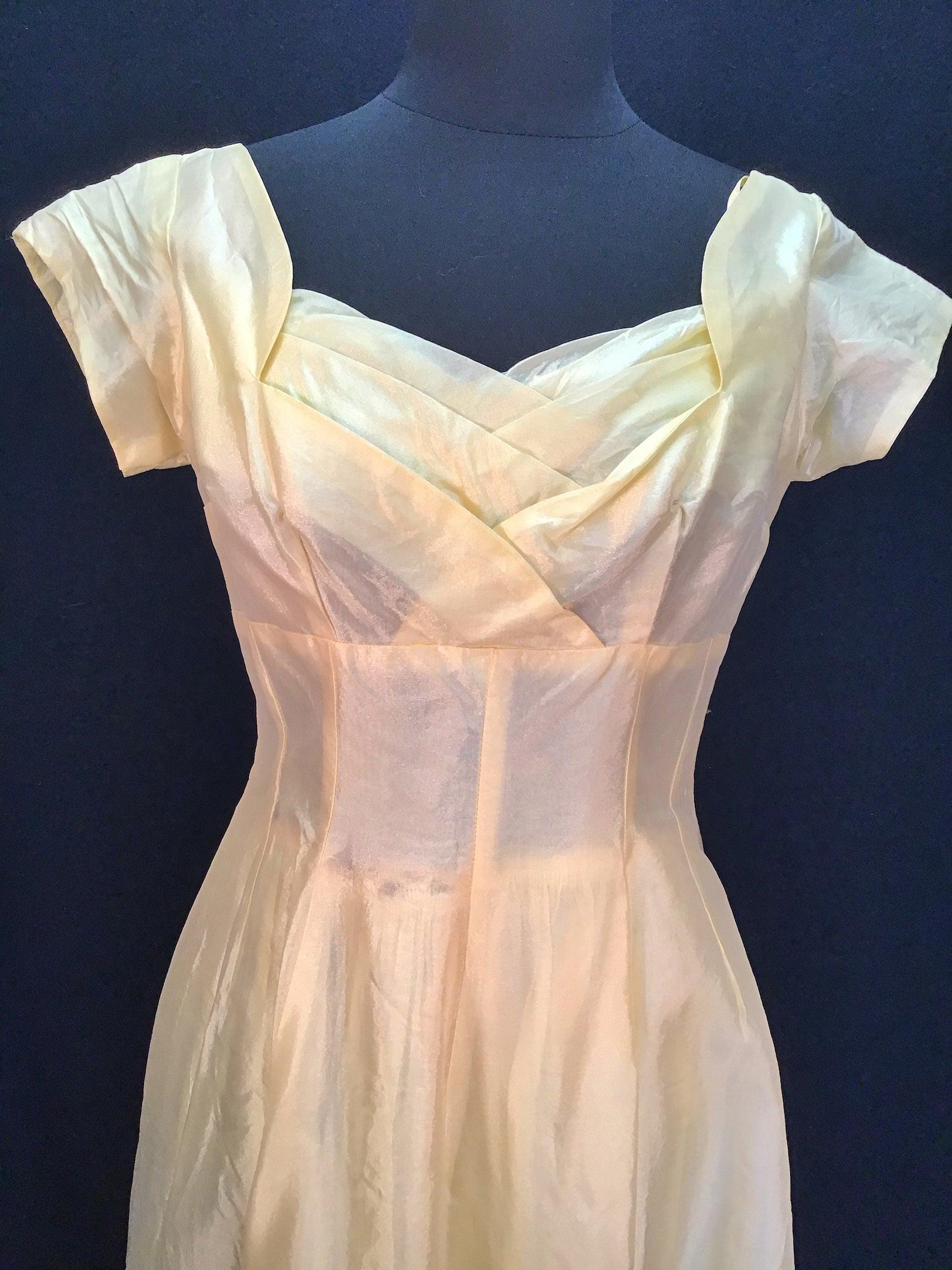 Vintage 1950s Pale Yellow Organza Rockabilly Dress - Etsy