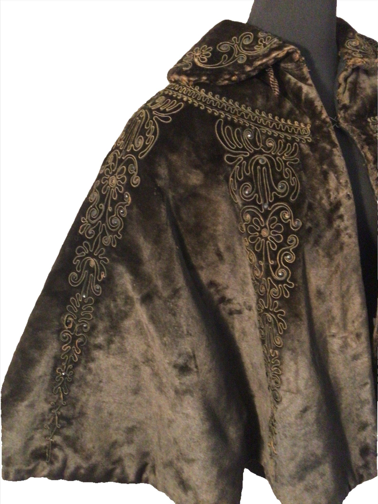 Antique Vintage Embroidered and Beaded Edwardian Velour Capelet - Etsy