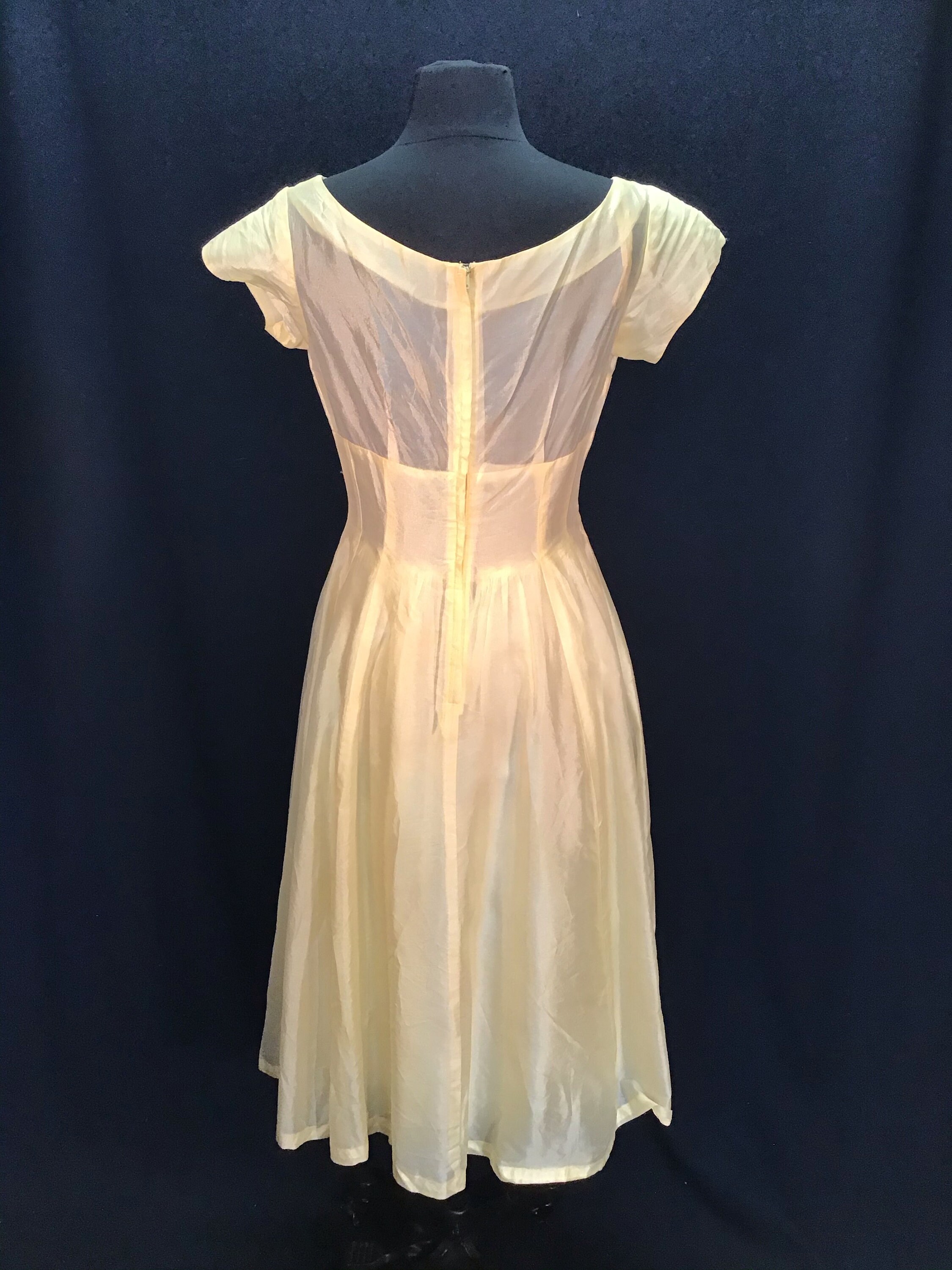 Vintage 1950s Pale Yellow Organza Rockabilly Dress - Etsy