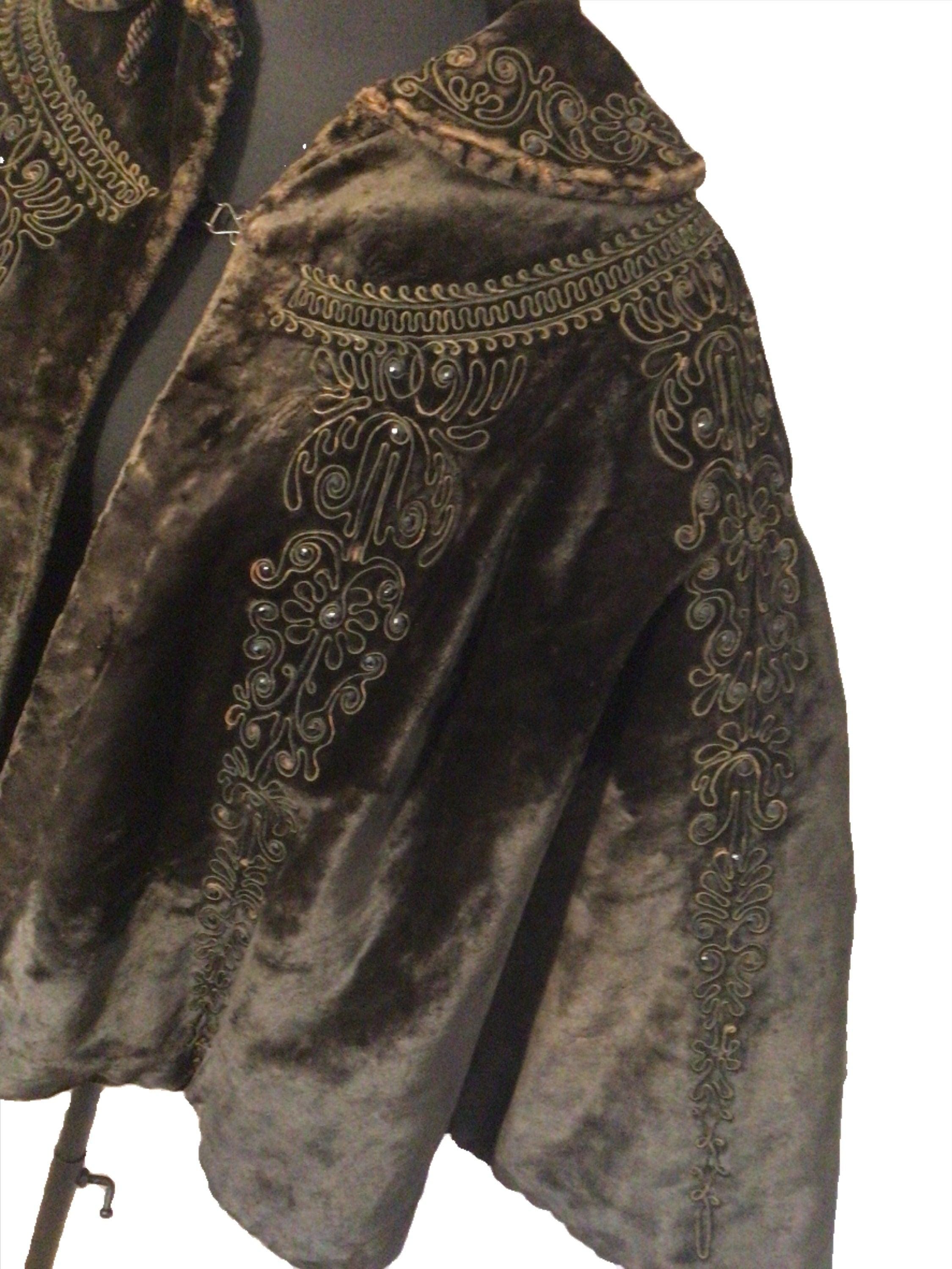 Antique Vintage Embroidered and Beaded Edwardian Velour Capelet - Etsy