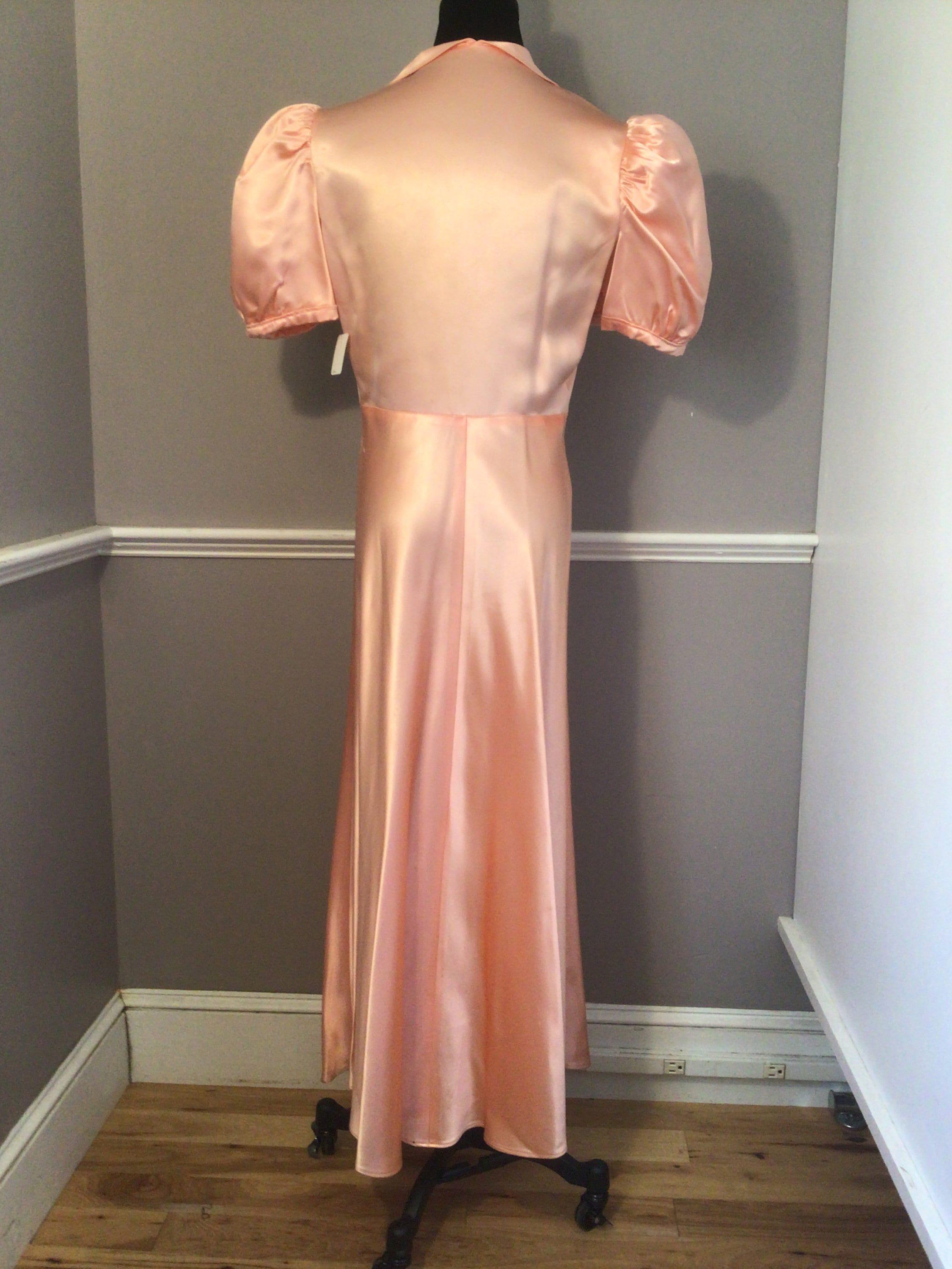 Authentic Vintage 1940s Pink Silk Satin Dress Gown - Etsy