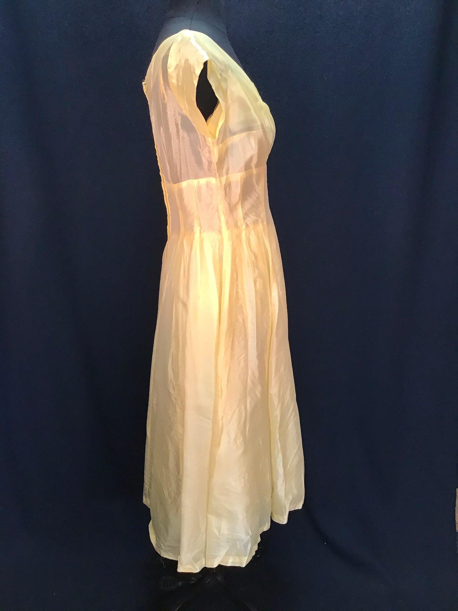 Vintage 1950s Pale Yellow Organza Rockabilly Dress - Etsy