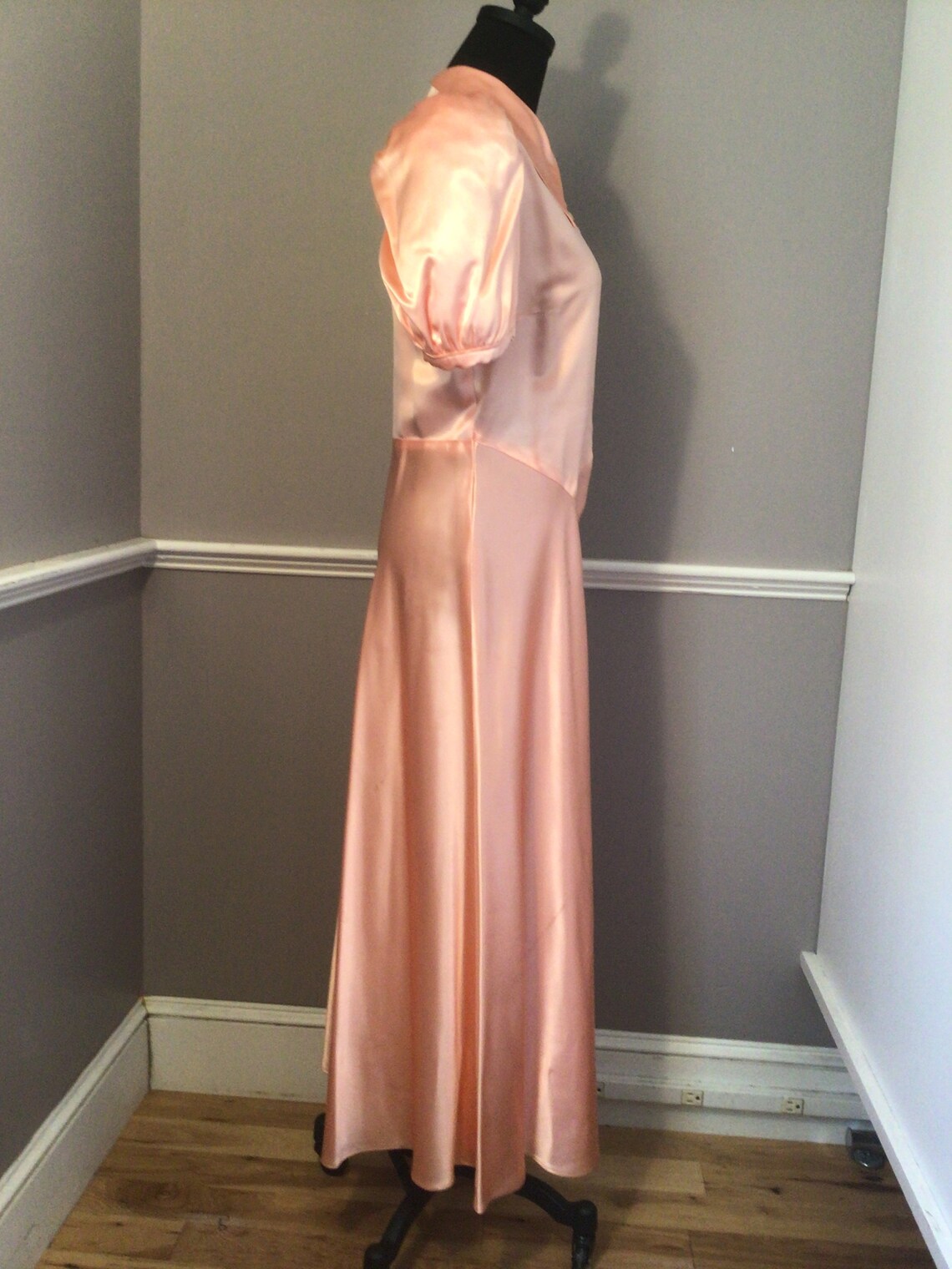 Authentic Vintage 1940s Pink Silk Satin Dress Gown - Etsy