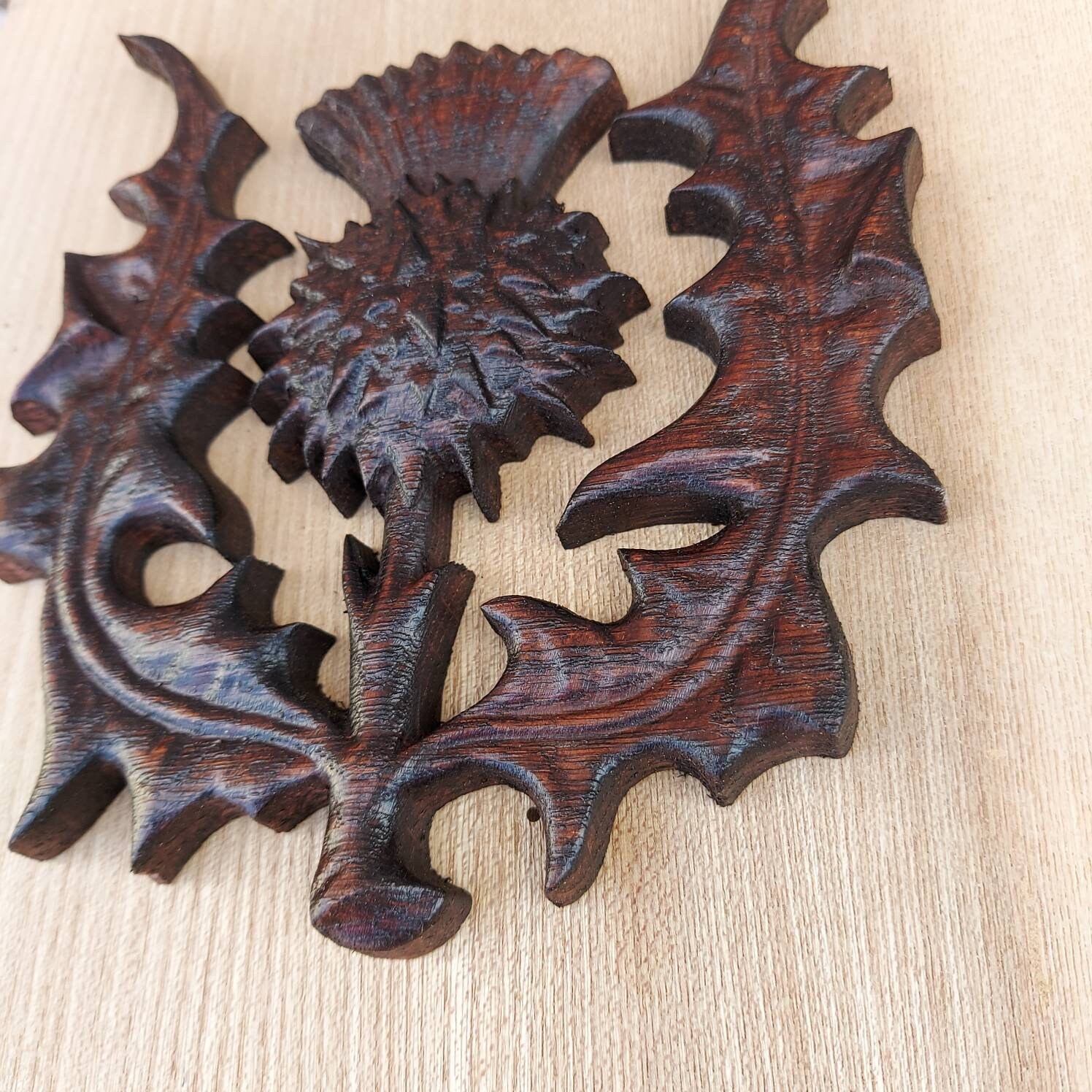 Scottish Thistle Wood Carving Flower of Scotland Onlay Oak - Etsy UK