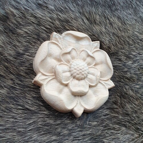 Tudor Rose Wood Carving English Yorkshire Carved Rosette Decor - Etsy