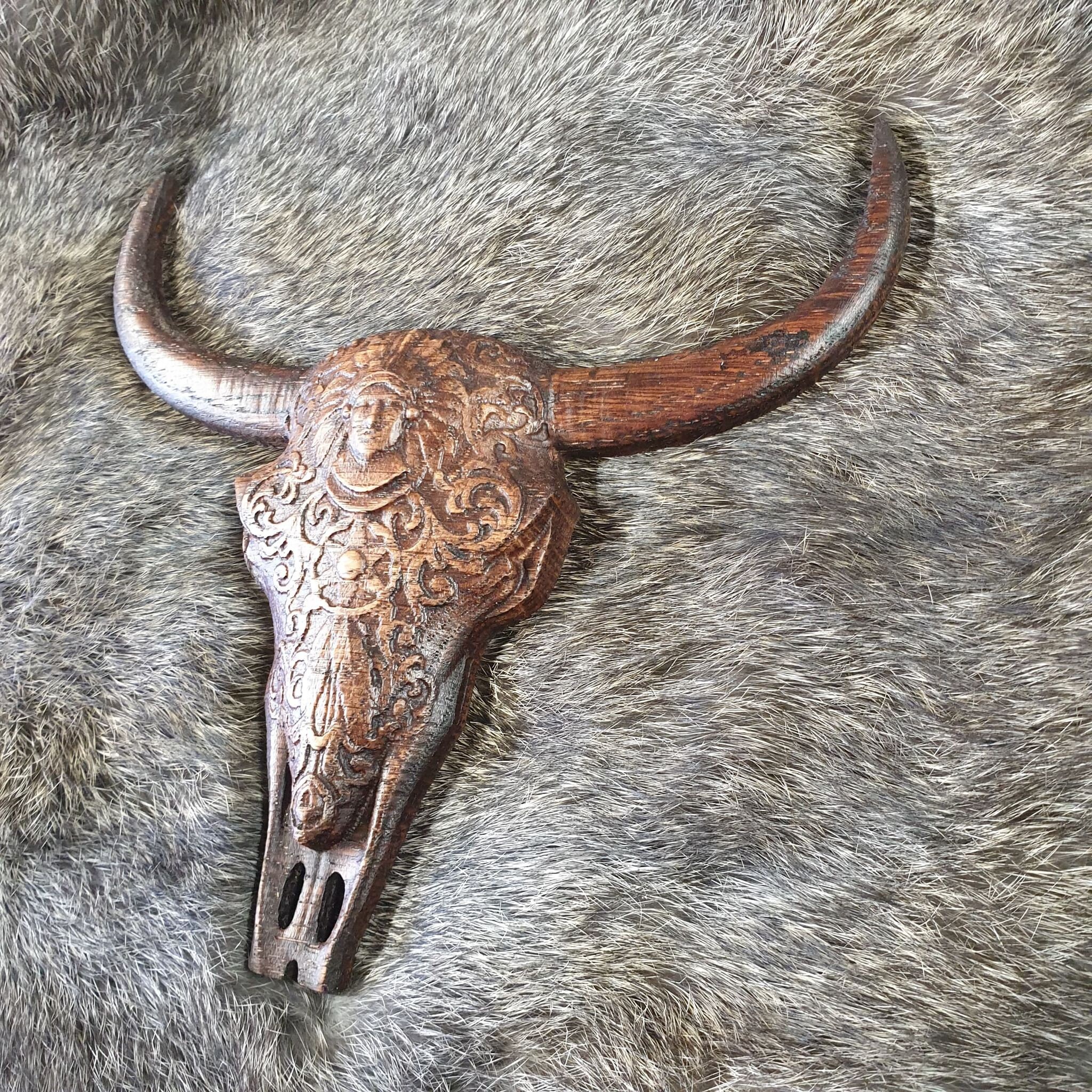 Gesneden Mandala Koe Schedel Onlay Indiaanse Indiase hoofdtooi | Etsy