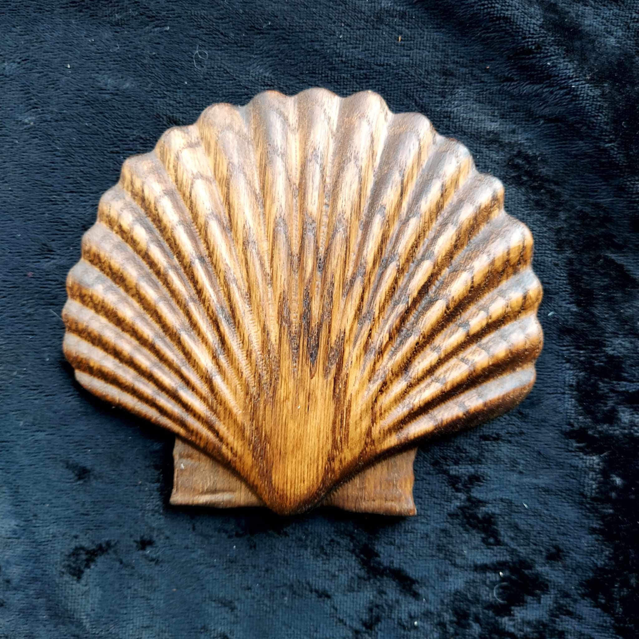 Solid Oak Wood Carved Seashell Oak Furniture Onlay Decor Ideal for ...