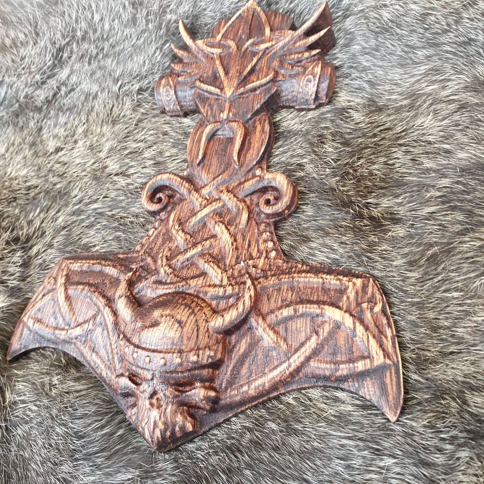 Viking Norse God Odin Thors Hammer Mjolnir Onlay Decor | Etsy