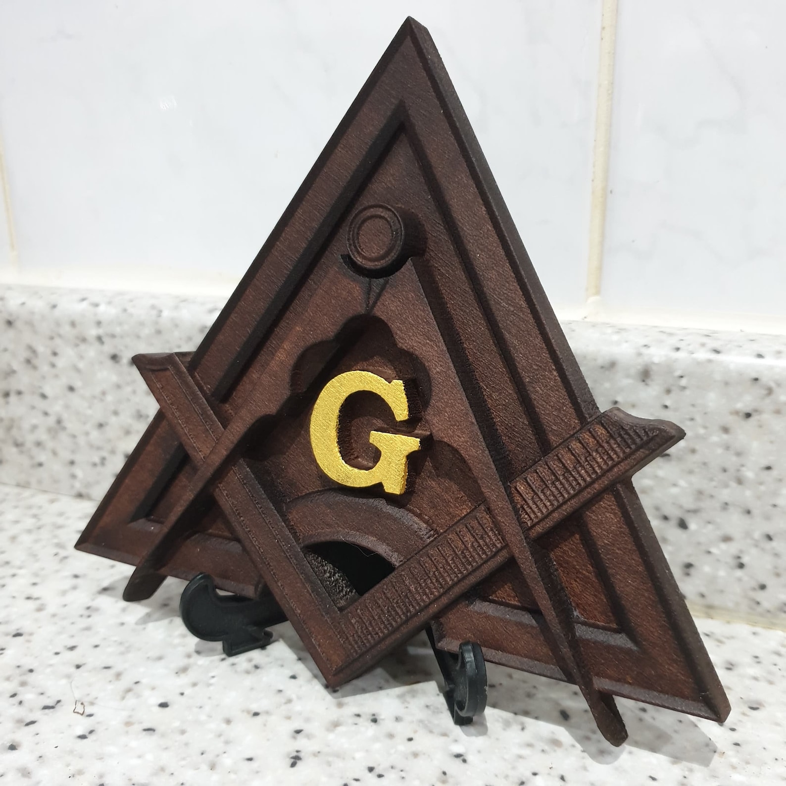 PERSONALISED - Solid Wood Carved Masonic Compass and Square Plaque ...
