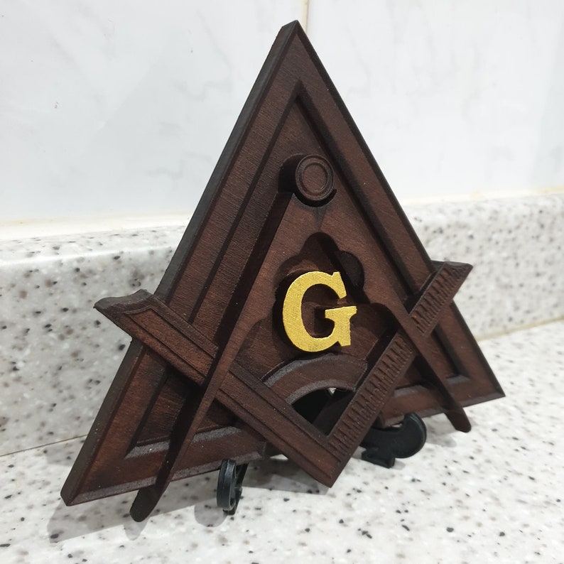 PERSONALISED - Solid Wood Carved Masonic Compass and Square Plaque ...