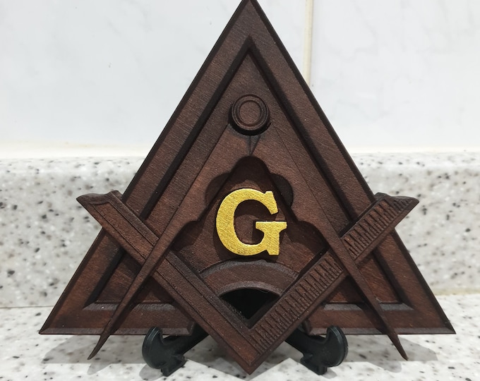 PERSONALISED - Solid Wood Carved Masonic Compass and Square Plaque ...