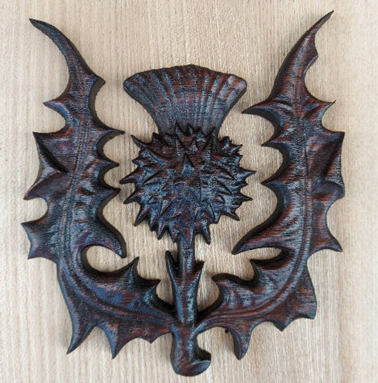 Scottish Thistle Wood Carving Flower of Scotland Onlay Oak - Etsy UK
