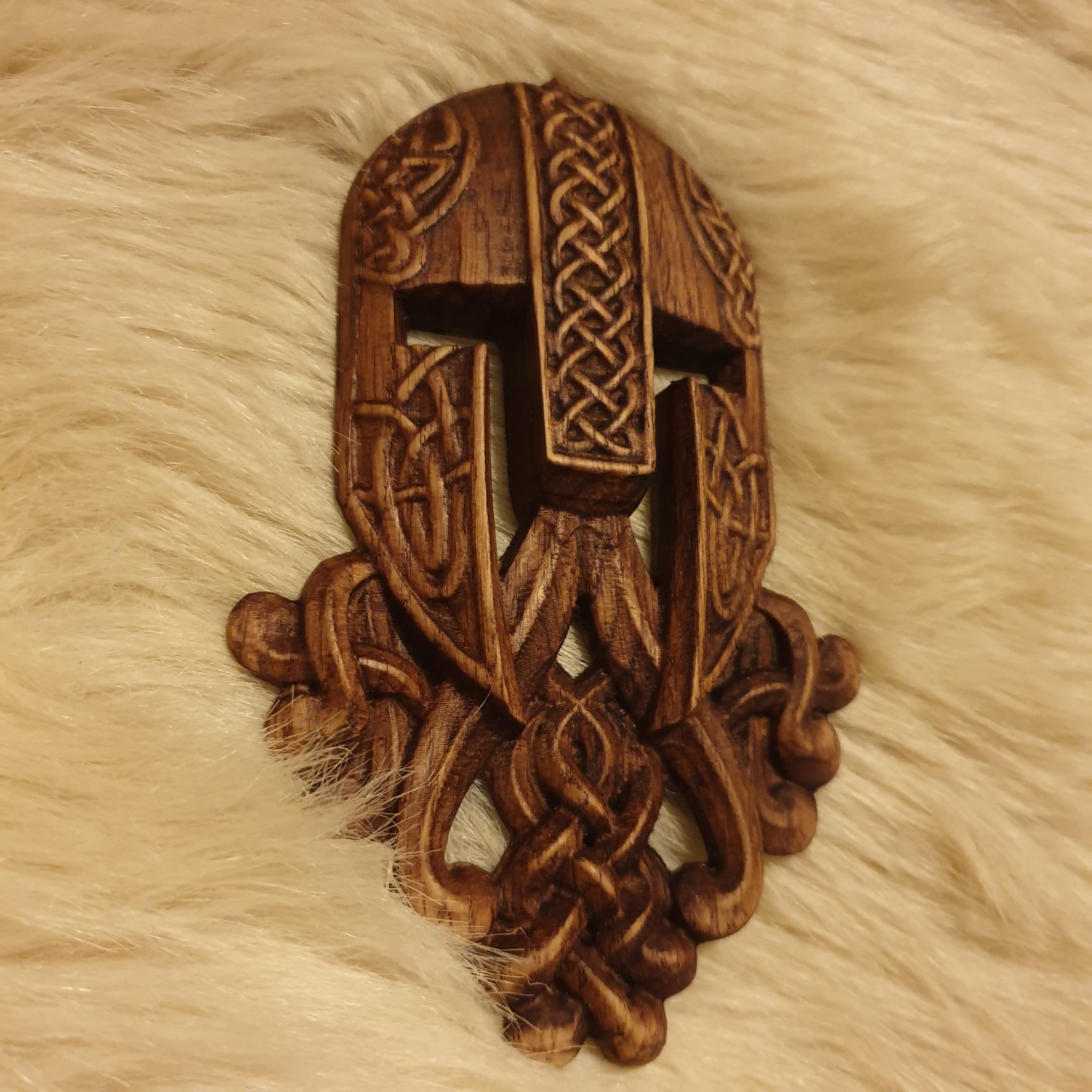 Viking Celtic Wood Carving Mask Odin Thor Norse Pagan Onlay | Etsy