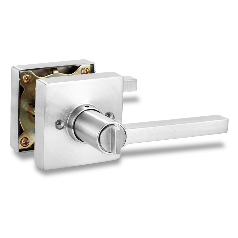 Square Privacy Reversible Indicator Door Lock Solstice Lever in Satin ...