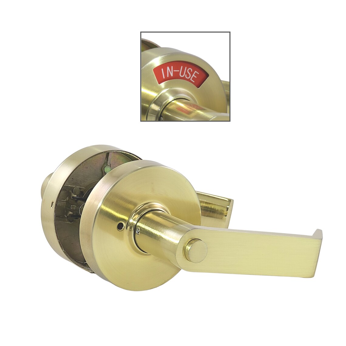 ADA Door Lock With Indicator in Satin Brass Left-handed - Etsy