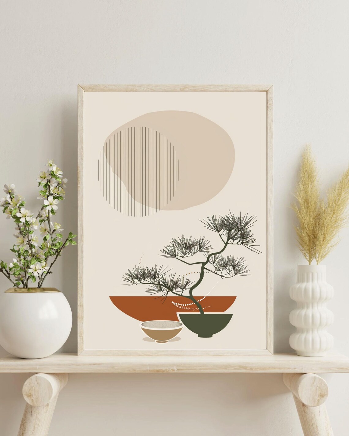 Simple Earthy Line Art, Coho-inspired Minimalist Wall Print - Etsy