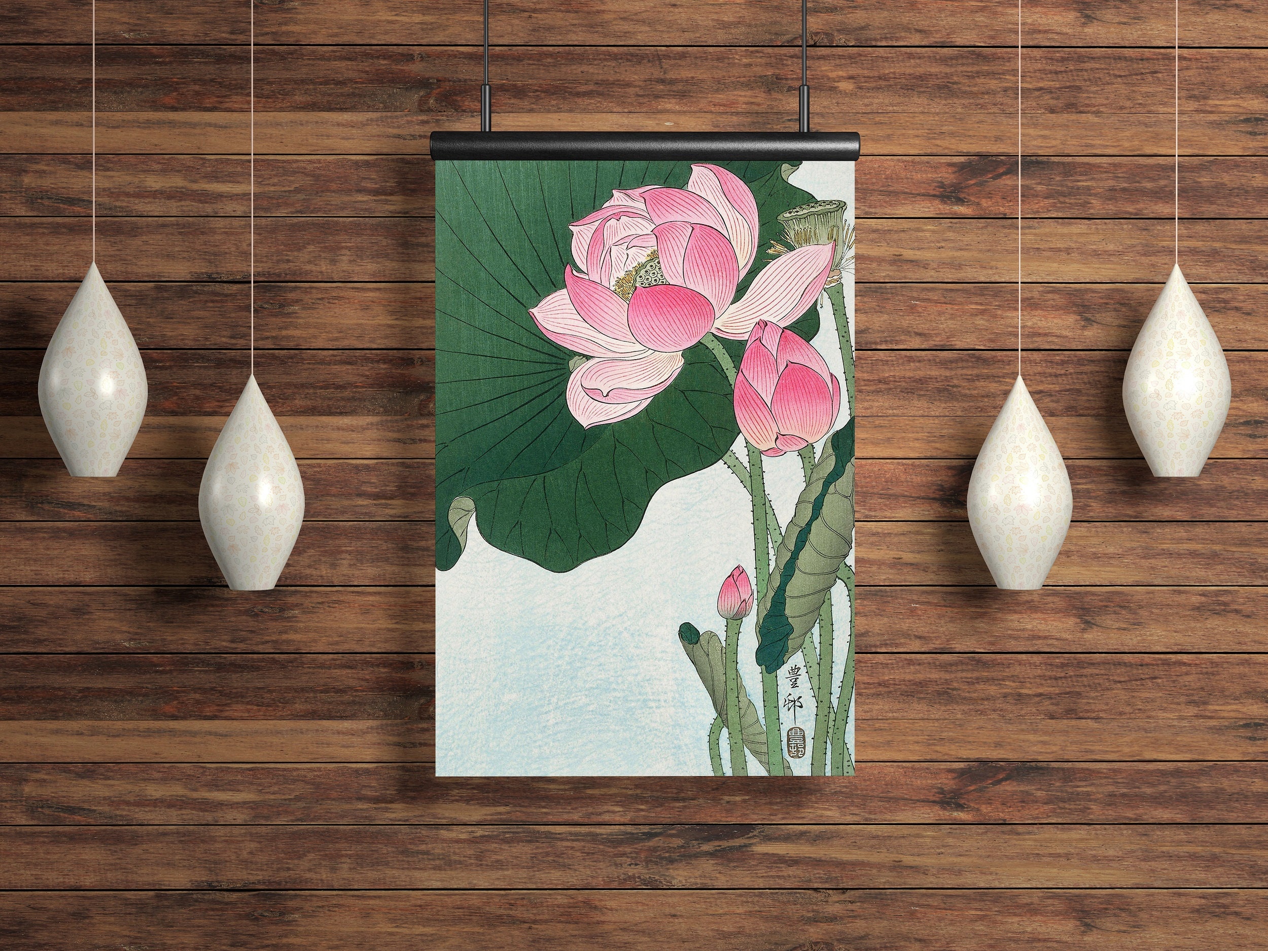 Blooming Lotus Flowers Vintage Poster - Etsy