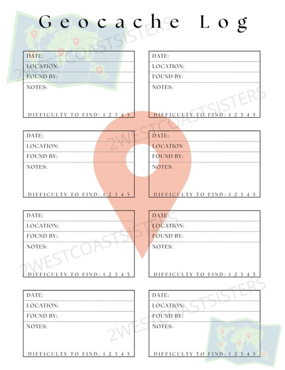 Printable Geocaching Log Book FREE Printable Log Sheets, Stash Notes