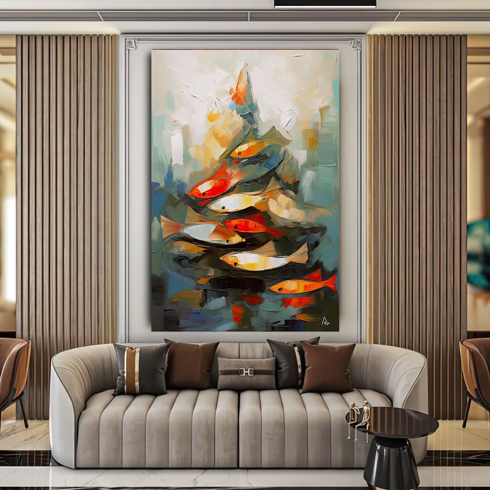 Good Luck Art Koi Fish Japanese Art Fortune Art Large - Etsy